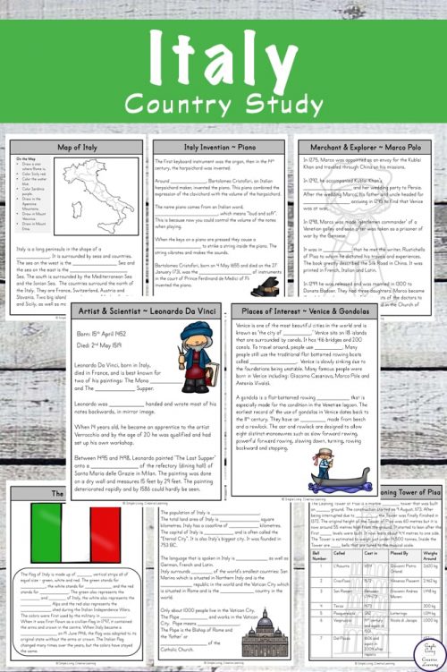 Italy Country Study with Activities - Simple Living. Creative Learning