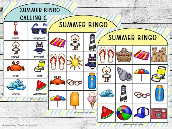 Printable Summer Bingo Cards - Simple Living. Creative Learning