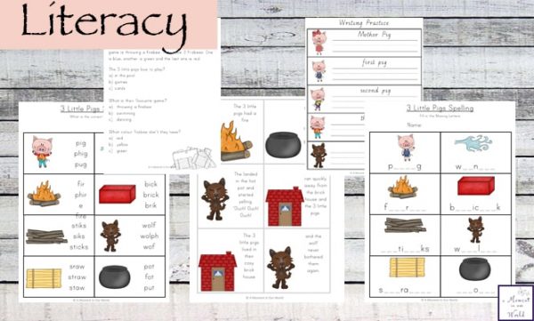 Three Little Pigs Printable Pack for Grades 1 and 2 - Simple Living ...