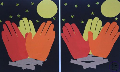 Campfire Handprint Picture - Simple Living. Creative Learning