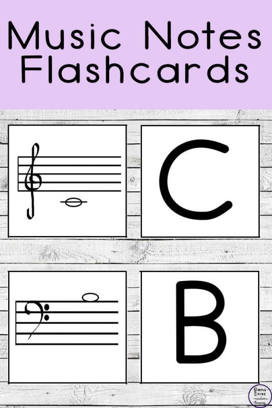 Music Notes Flashcards - Simple Living. Creative Learning
