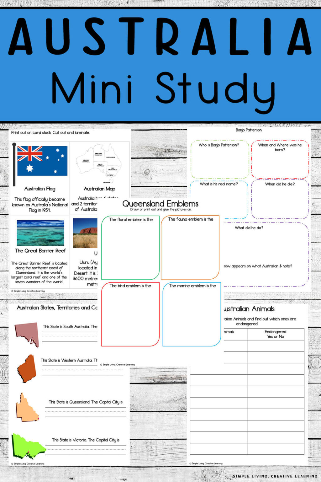 Mini Australian Study - Simple Living. Creative Learning