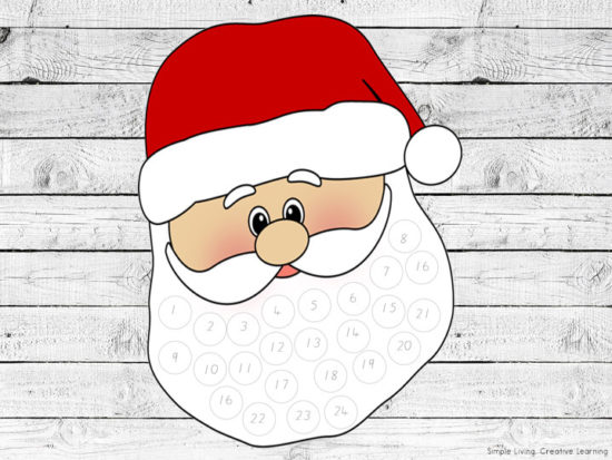 Printable Santa's Beard Advent Calendar - Simple Living. Creative Learning