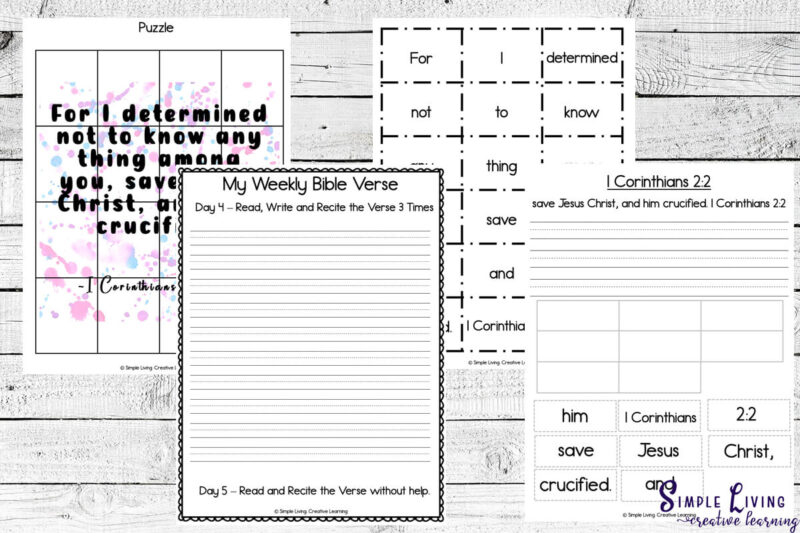 Monday Memory Bible Verse: 1 Corinthians 2:2 Printables - Simple Living ...