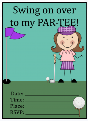 Golf (Girl) Party Invitation - Simple Living. Creative Learning