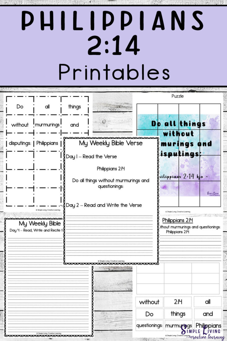 Monday Memory Verse: Philippians 2:14 Printables - Simple Living ...