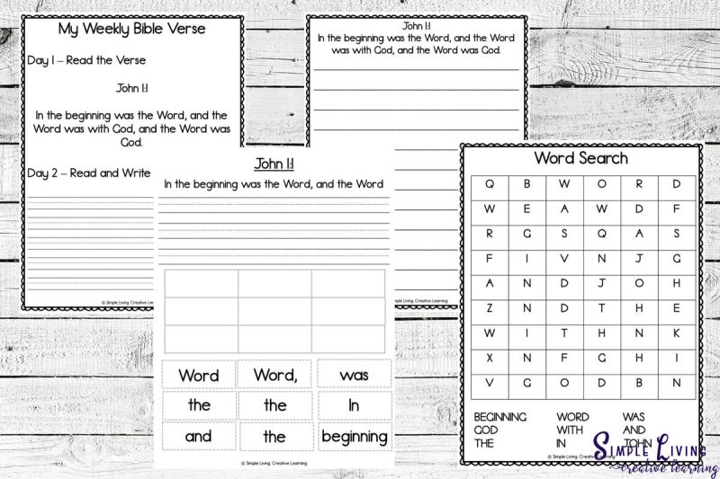 Monday Memory Verse: John 1:1 Printables - Simple Living. Creative Learning