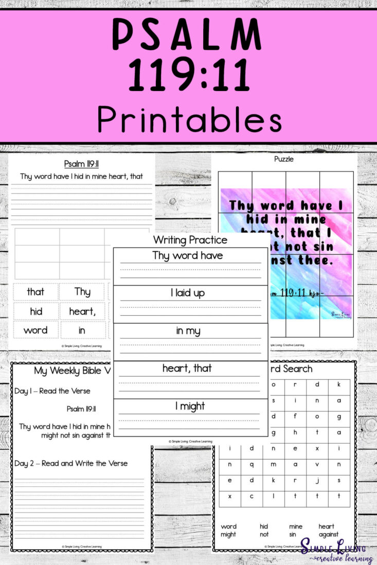 Monday Memory Verse: Psalm 119:11 Printables - Simple Living. Creative ...