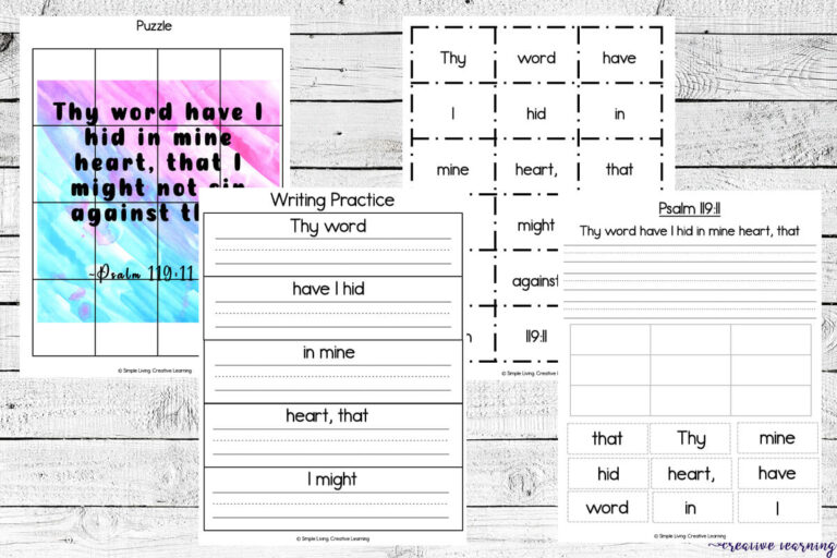 Monday Memory Verse: Psalm 119:11 Printables - Simple Living. Creative ...
