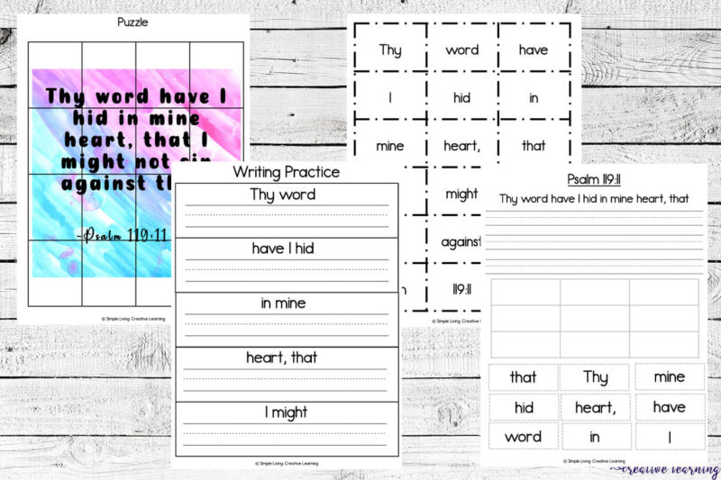 Monday Memory Verse: Psalm 119:11 Printables - Simple Living. Creative ...