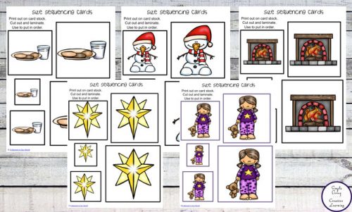 Christmas Size Sequencing Cards - Simple Living. Creative Learning