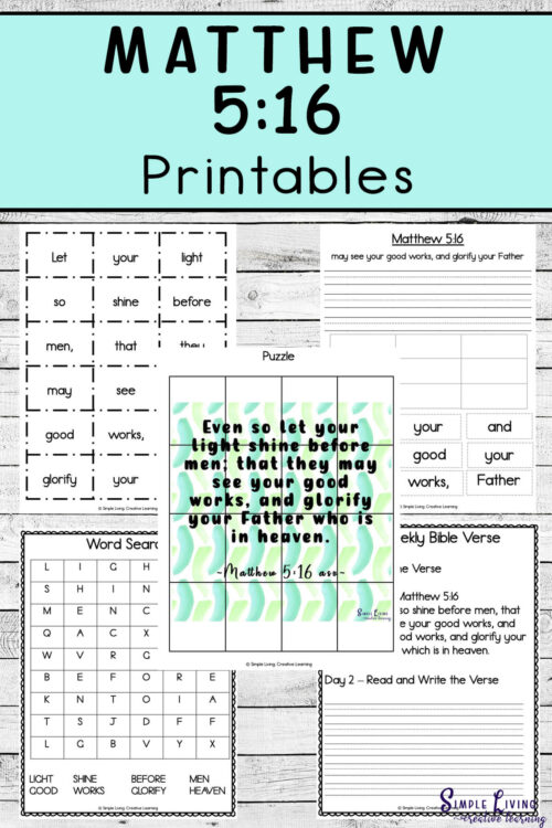 Monday Memory Verse: Matthew 5:16 Printables - Simple Living. Creative ...