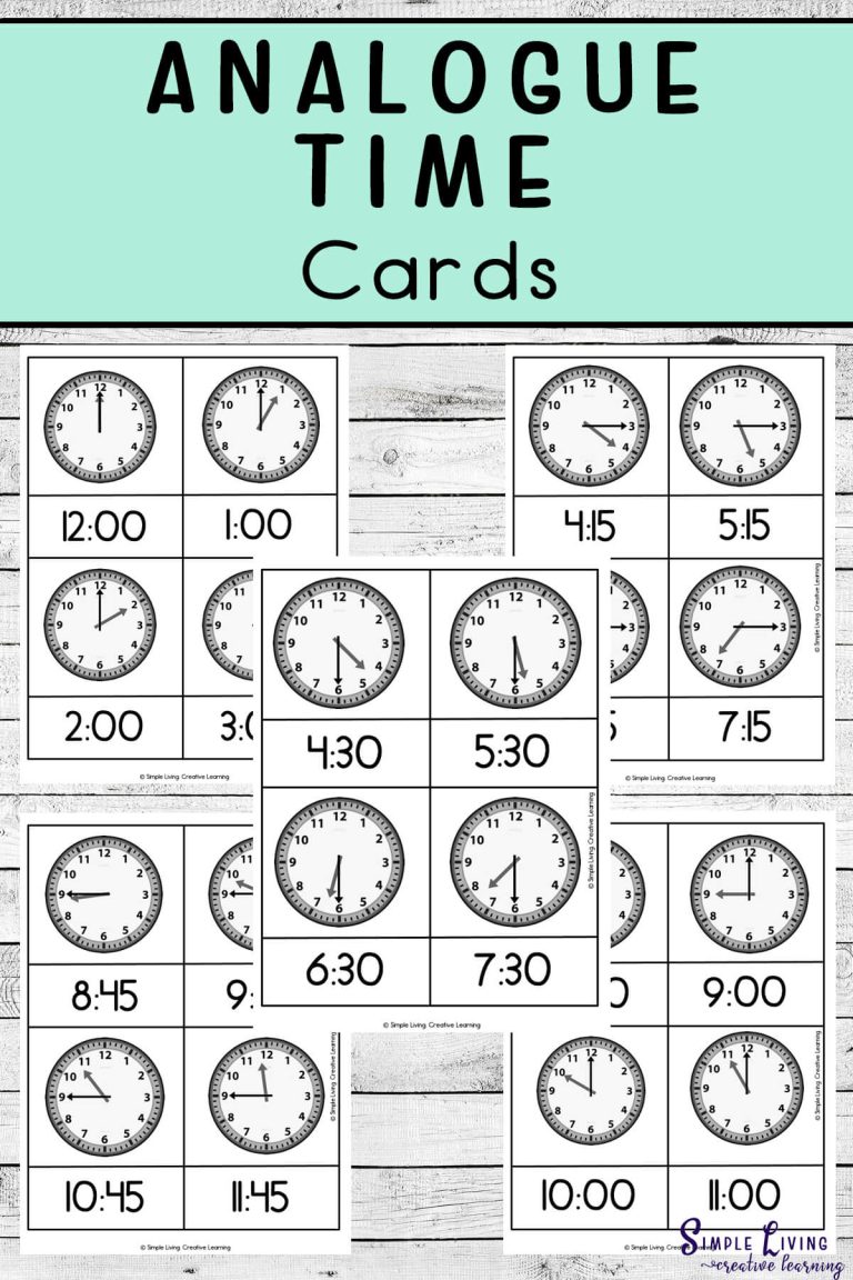 Printable Analogue Time Cards - Simple Living. Creative Learning