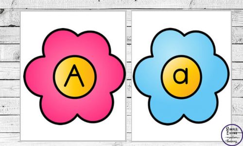 Flower Alphabet Matching Cards - Simple Living. Creative Learning