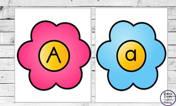 Flower Alphabet Matching Cards - Simple Living. Creative Learning