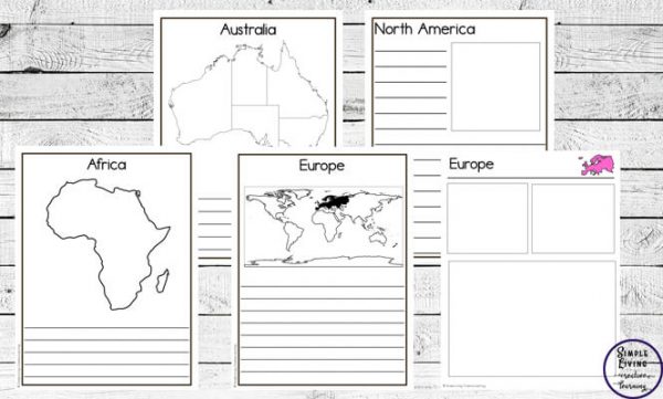 {FREE} Printable Continent and Ocean Notebooking Pages - Simple Living ...