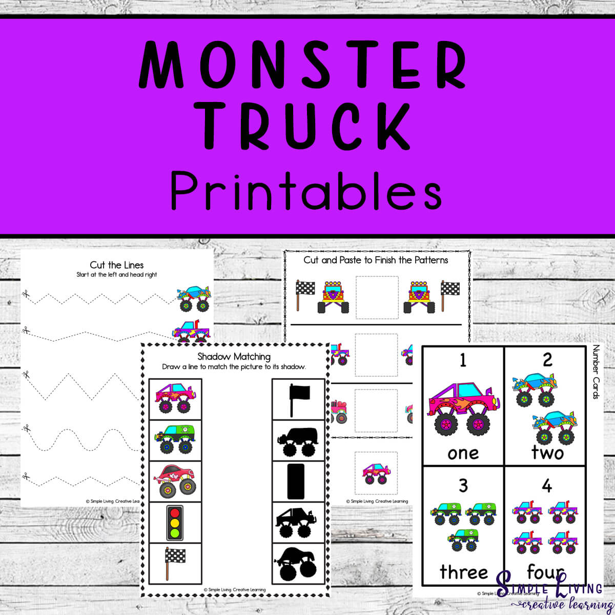 Monster Truck Printables - Simple Living. Creative Learning