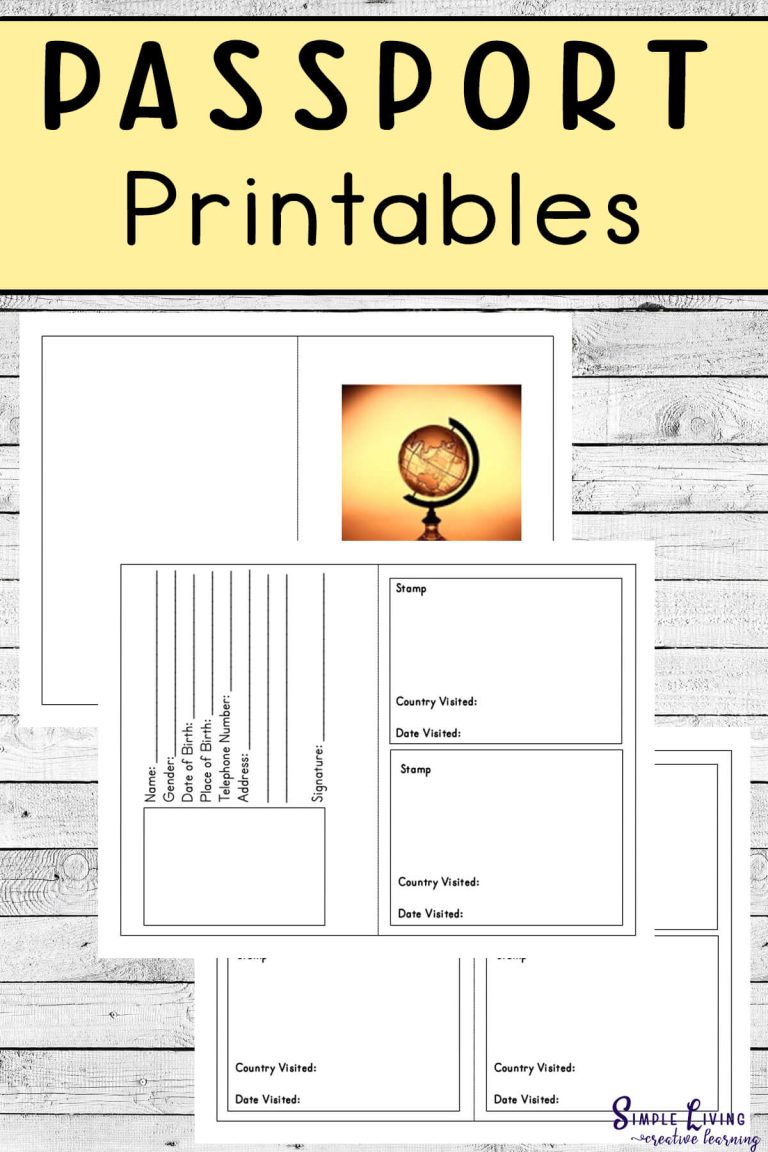 Printable Passport Template - Simple Living. Creative Learning