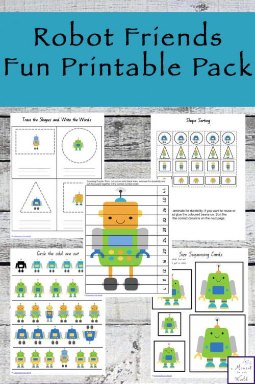Robot Friends Fun Printable Pack - Simple Living. Creative Learning