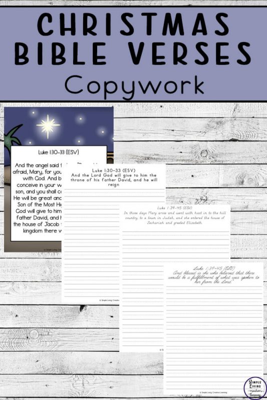 Printable Christmas Bible Verse Copywork - Simple Living. Creative Learning