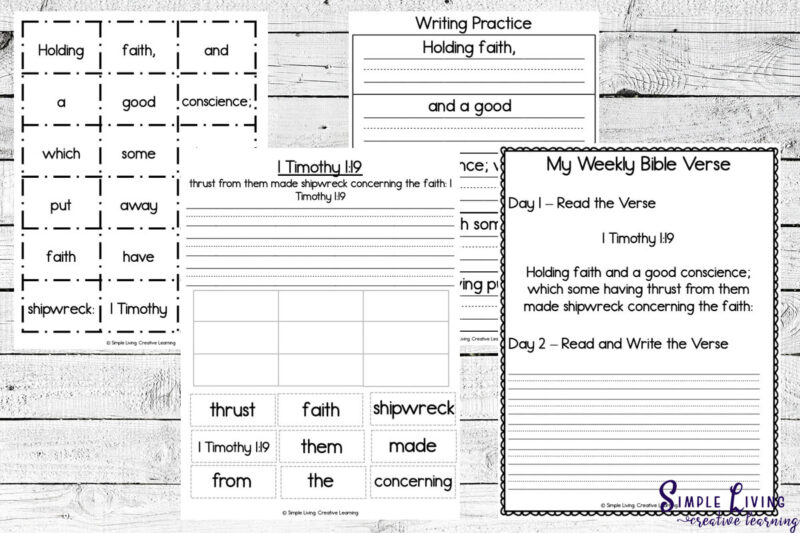 Monday Memory Verse: 1 Timothy 1:19 Printables - Simple Living ...
