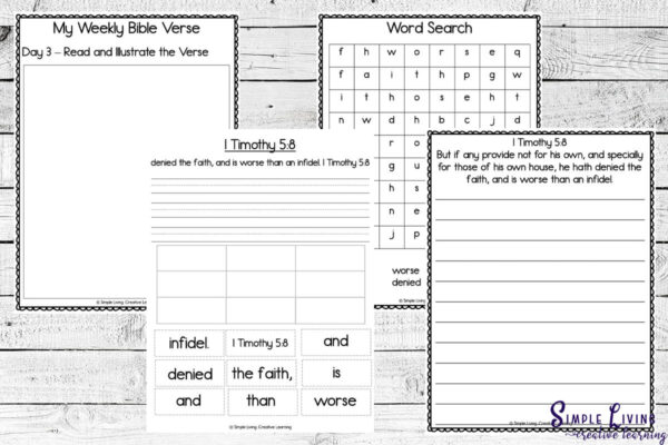 Monday Memory Verse: 1 Timothy 5:8 Printables - Simple Living. Creative ...
