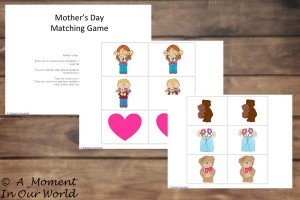 Mother's Day Matching Cards - Simple Living. Creative Learning