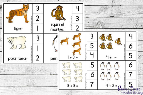 Zoo Animal Clip Cards - Simple Living. Creative Learning