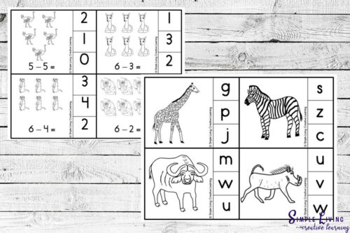 Zoo Animal Clip Cards - Simple Living. Creative Learning