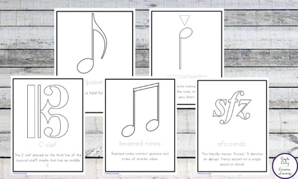 Music Symbols Colouring Pages - Simple Living. Creative Learning