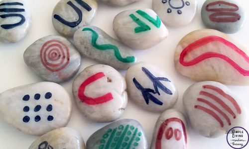 Aboriginal Symbol Stones - Simple Living. Creative Learning