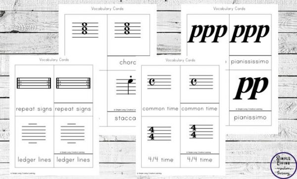 Music Cards - Simple Living. Creative Learning