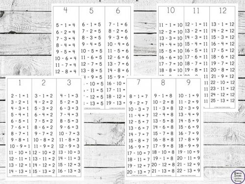 {FREE} Subtraction Cards - Simple Living. Creative Learning