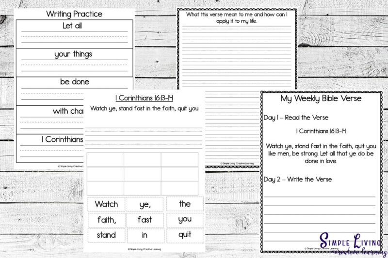 Monday Memory Verse: 1 Corinthians 16:13-14 Printables - Simple Living ...