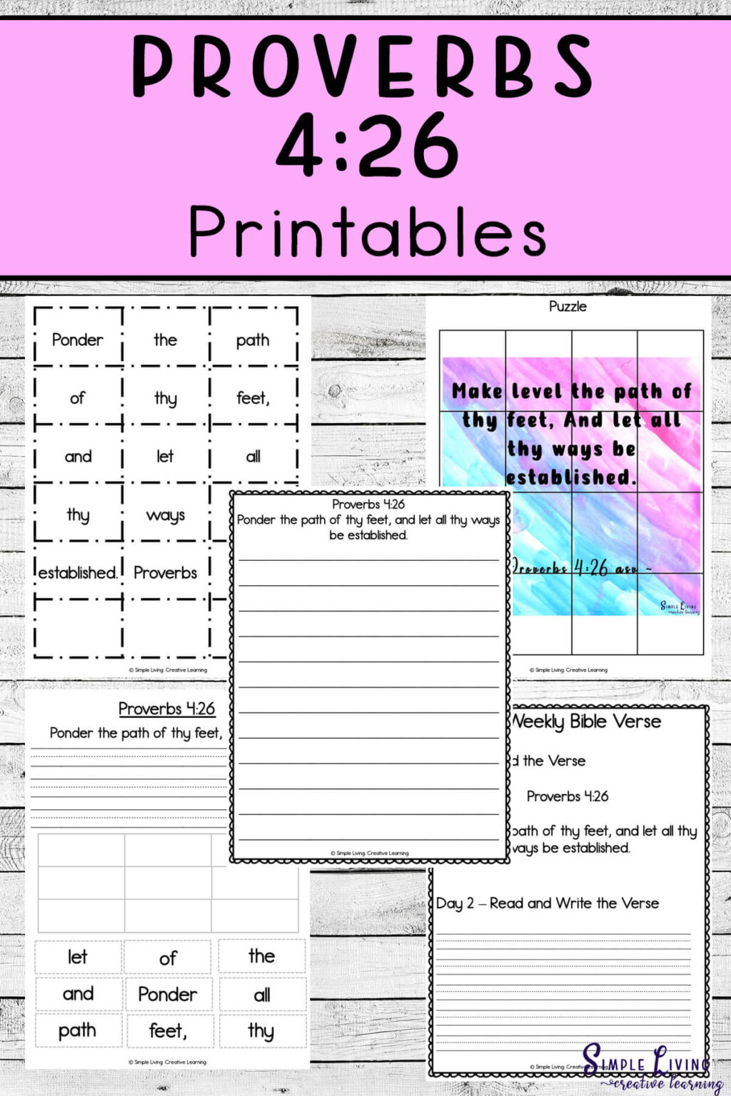 Monday Memory Verse: Proverbs 4:26 Printables - Simple Living. Creative ...