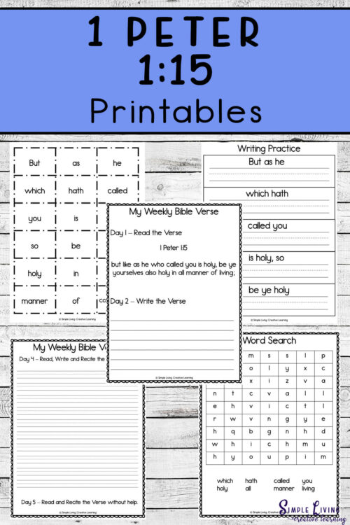 Monday Memory Verse: 1 Peter 1:15 Printables - Simple Living. Creative ...