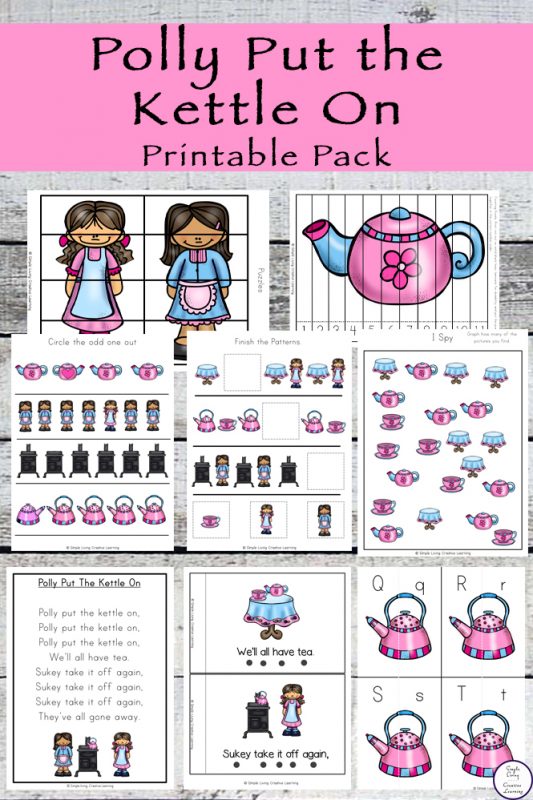 Polly Put the Kettle On Printable Pack - Simple Living. Creative Learning