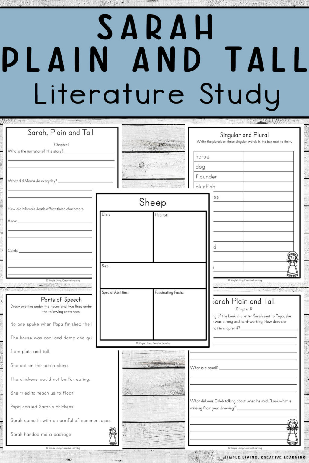 Sarah, Plain and Tall Literature Study - Simple Living. Creative Learning