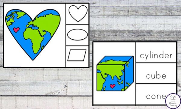 Earth Day Shape Clip Cards - Simple Living. Creative Learning