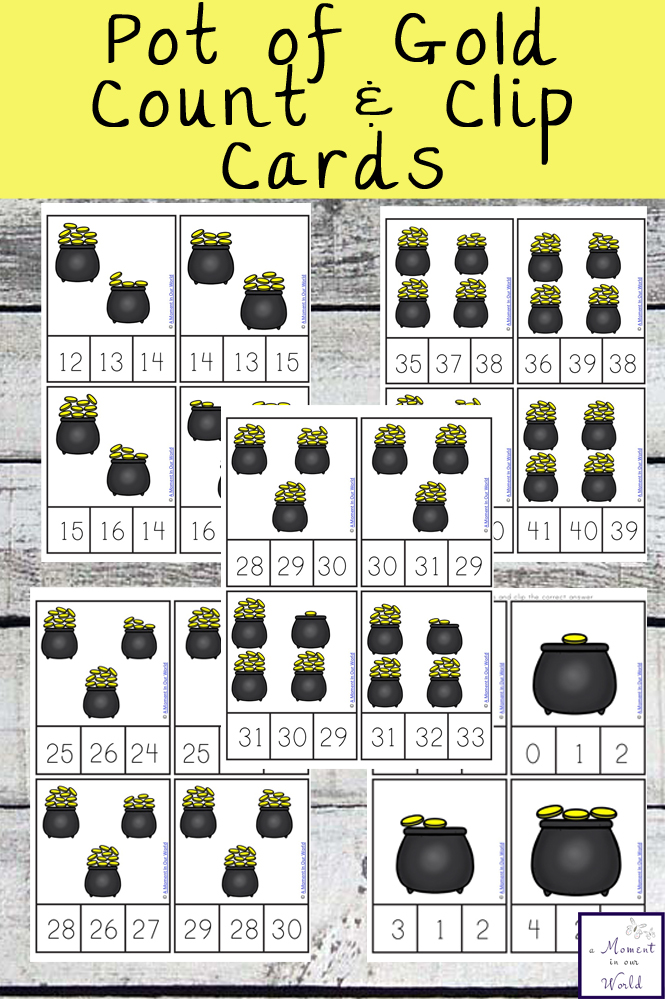Pot of Gold Count and Clip Cards - Simple Living. Creative Learning