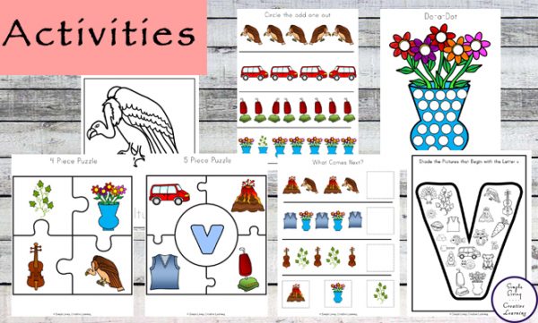 {Letter of the Week} Letter V Printable Pack - Simple Living. Creative ...