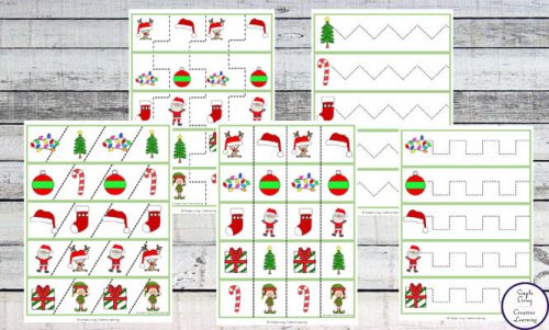 Christmas Tracing and Cutting Strips - Simple Living. Creative Learning