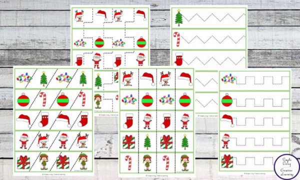 Christmas Tracing and Cutting Strips - Simple Living. Creative Learning