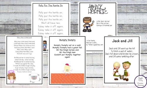 Nursery Rhyme Posters - Simple Living. Creative Learning
