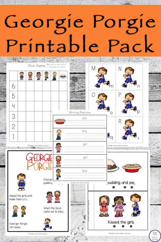 Georgie Porgie Printable Pack - Simple Living. Creative Learning