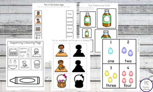 Dyeing Easter Eggs Sequencing Printable Pack - Simple Living. Creative ...
