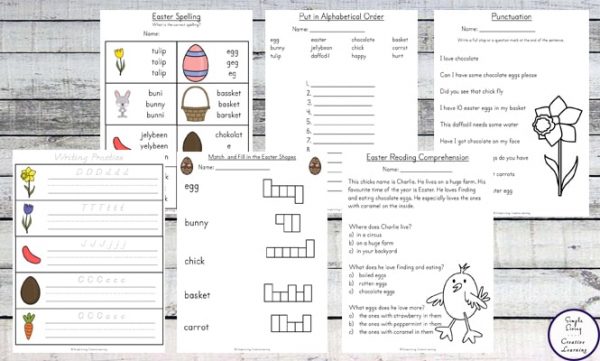 Easter Activity Pack ~ Grades 1 - 3 - Simple Living. Creative Learning
