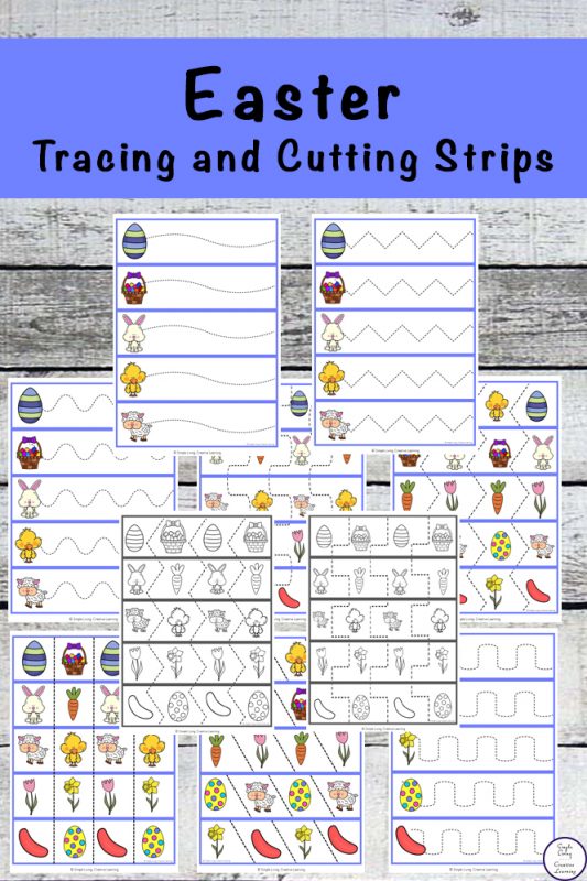 Easter Tracing and Cutting Strips - Simple Living. Creative Learning