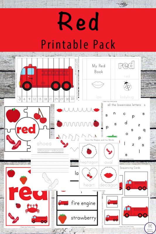 Red Printable Pack - Simple Living. Creative Learning