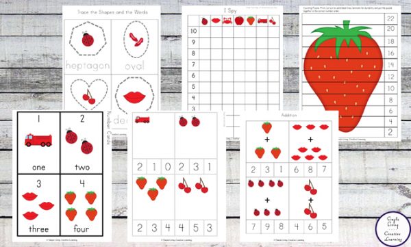 Red Printable Pack - Simple Living. Creative Learning